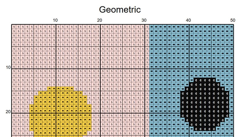 Geometric Counted Cross Stitch Pattern ** Digital | Printable ** - Etsy