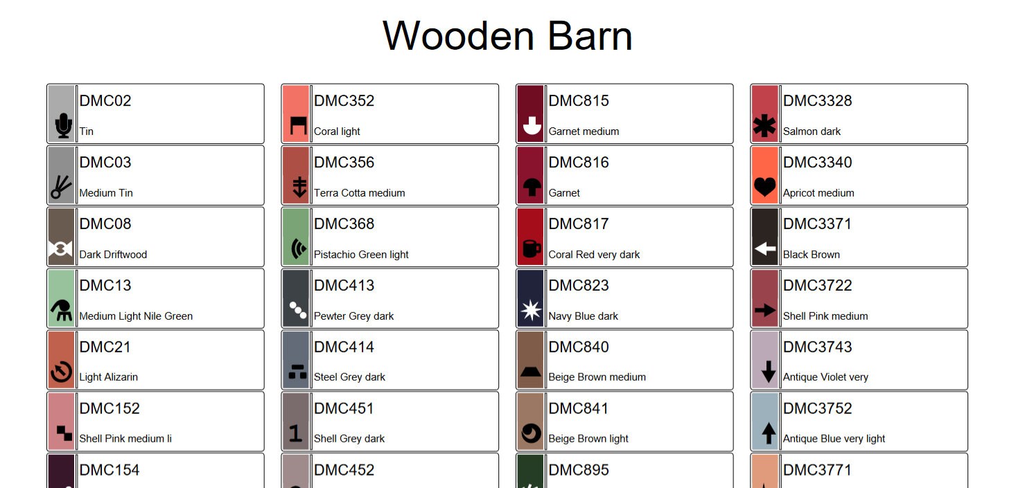 Wooden Barn Cross Stitch Pattern 7 Sizes Counted Cross Stitch Full ...