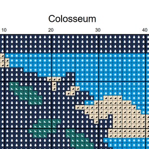 Colosseum Rome Cross Stitch Pattern, DIY Needlepoint Design, Modern ...