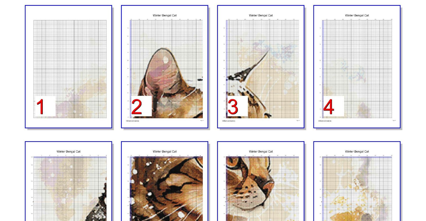Winter Bengal Cat Cross Stitch Pattern Full Coverage - Etsy