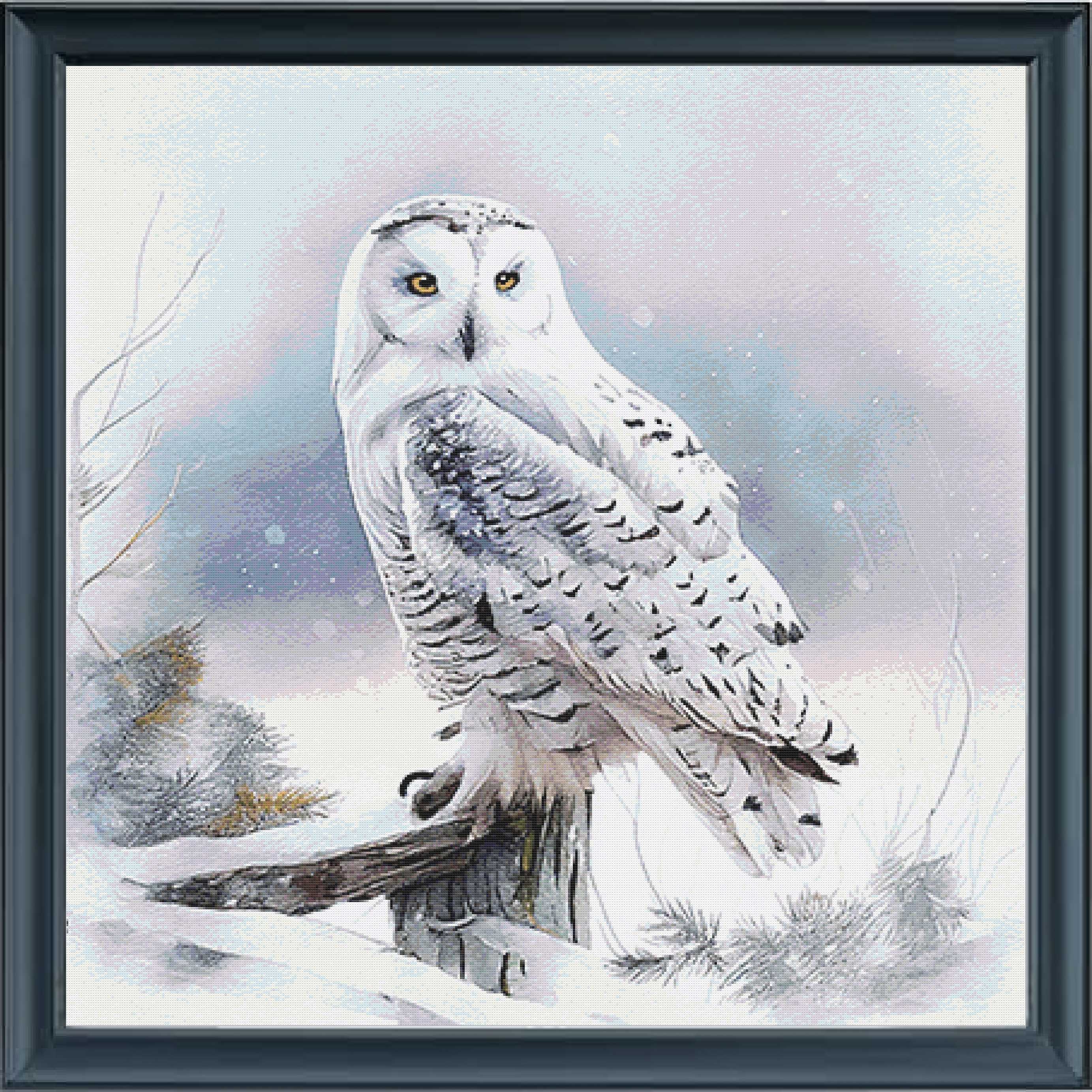 Snowy Owl Cross Stitch Pattern: Winter Bird Full Coverage (PDF) - Etsy