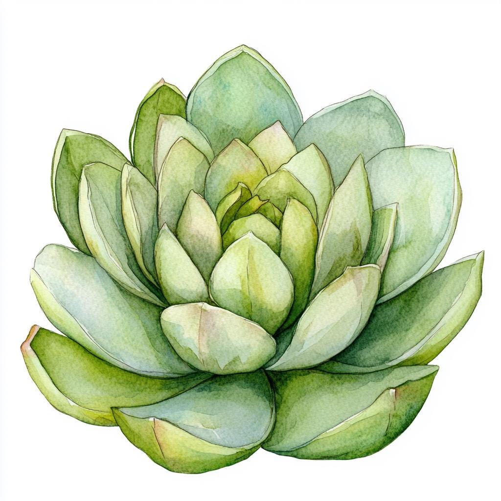 Watercolor Succulent Clipart Bundle, Printable Wall Art (JPG, PNG) - Etsy