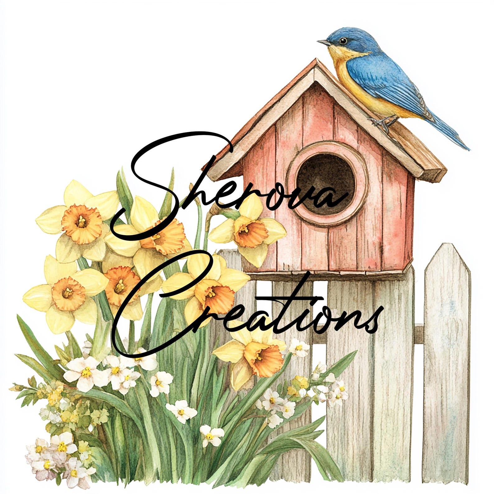 Watercolor Bird Clipart Bundle, Spring Flowers, Birdhouse (JPG) - Etsy