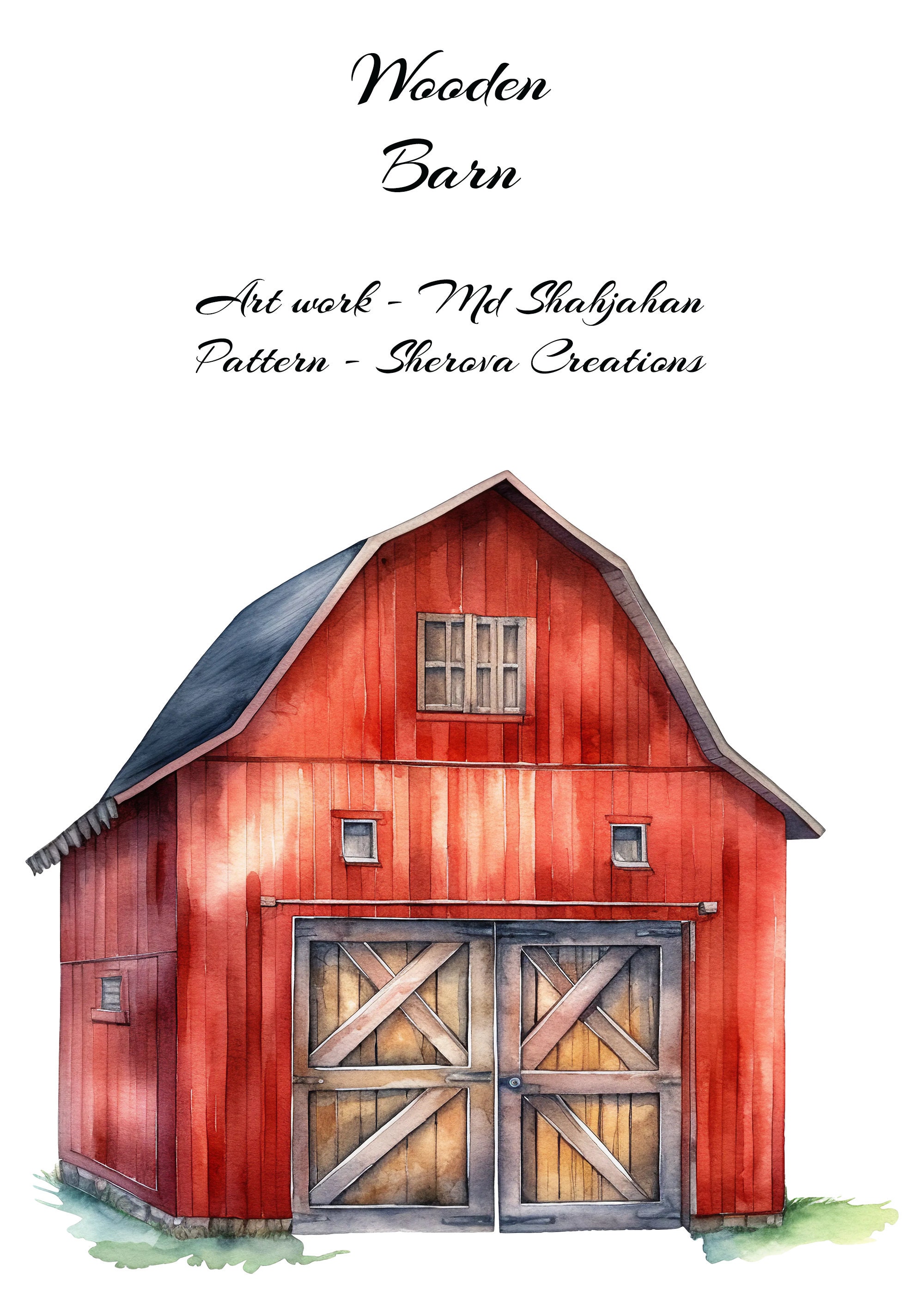 Wooden Barn Cross Stitch Pattern 7 Sizes Counted Cross Stitch Full ...