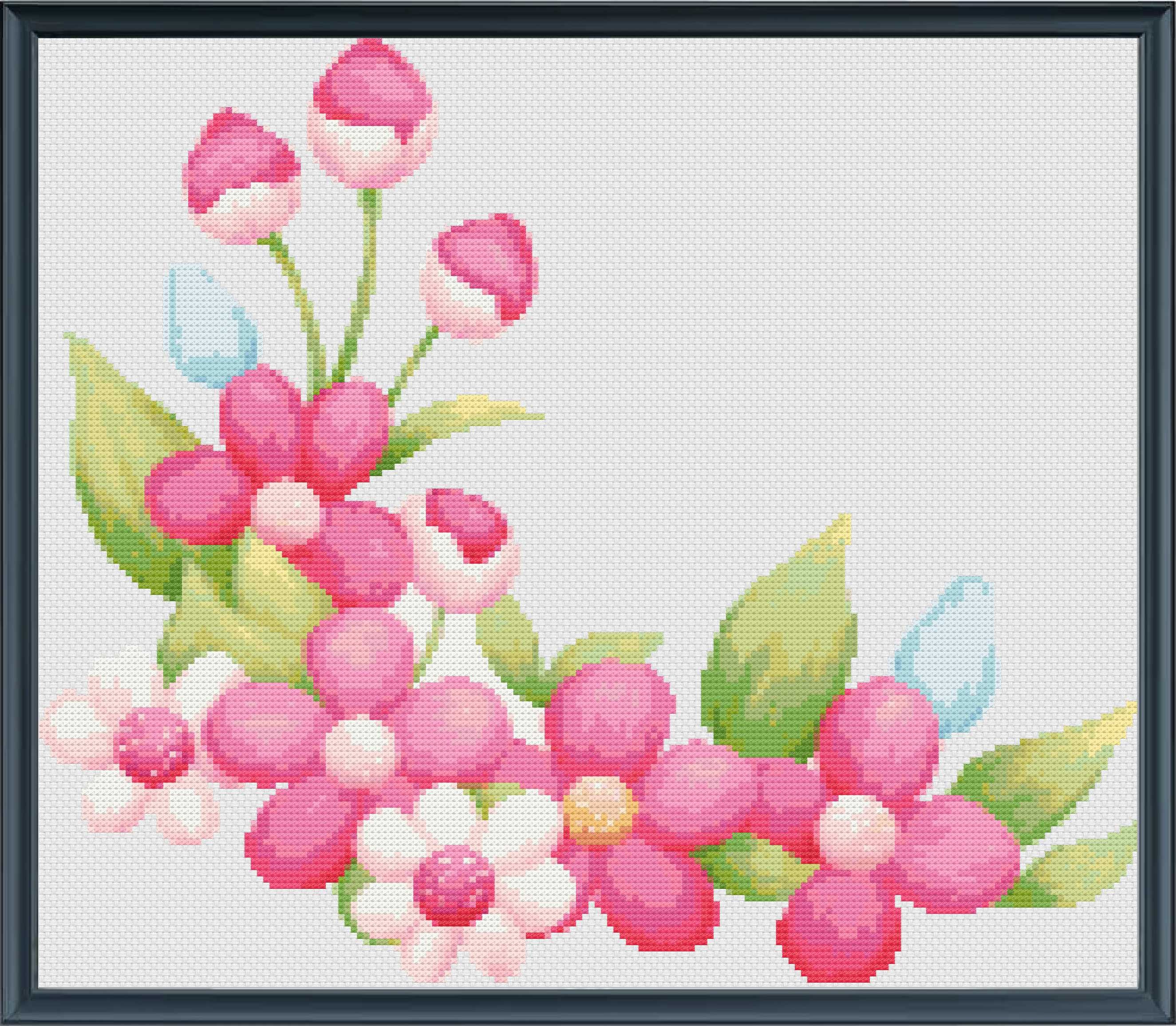 Flower Counted Cross Stitch Pattern Digital Printable - Etsy