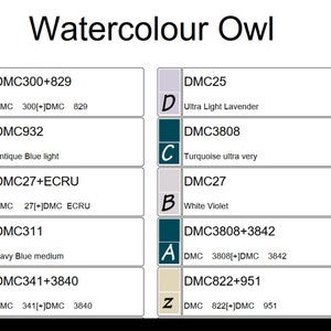 Owl Water Colour Cross Stitch Pattern | Large | Animal | Cute | Fantasy ...