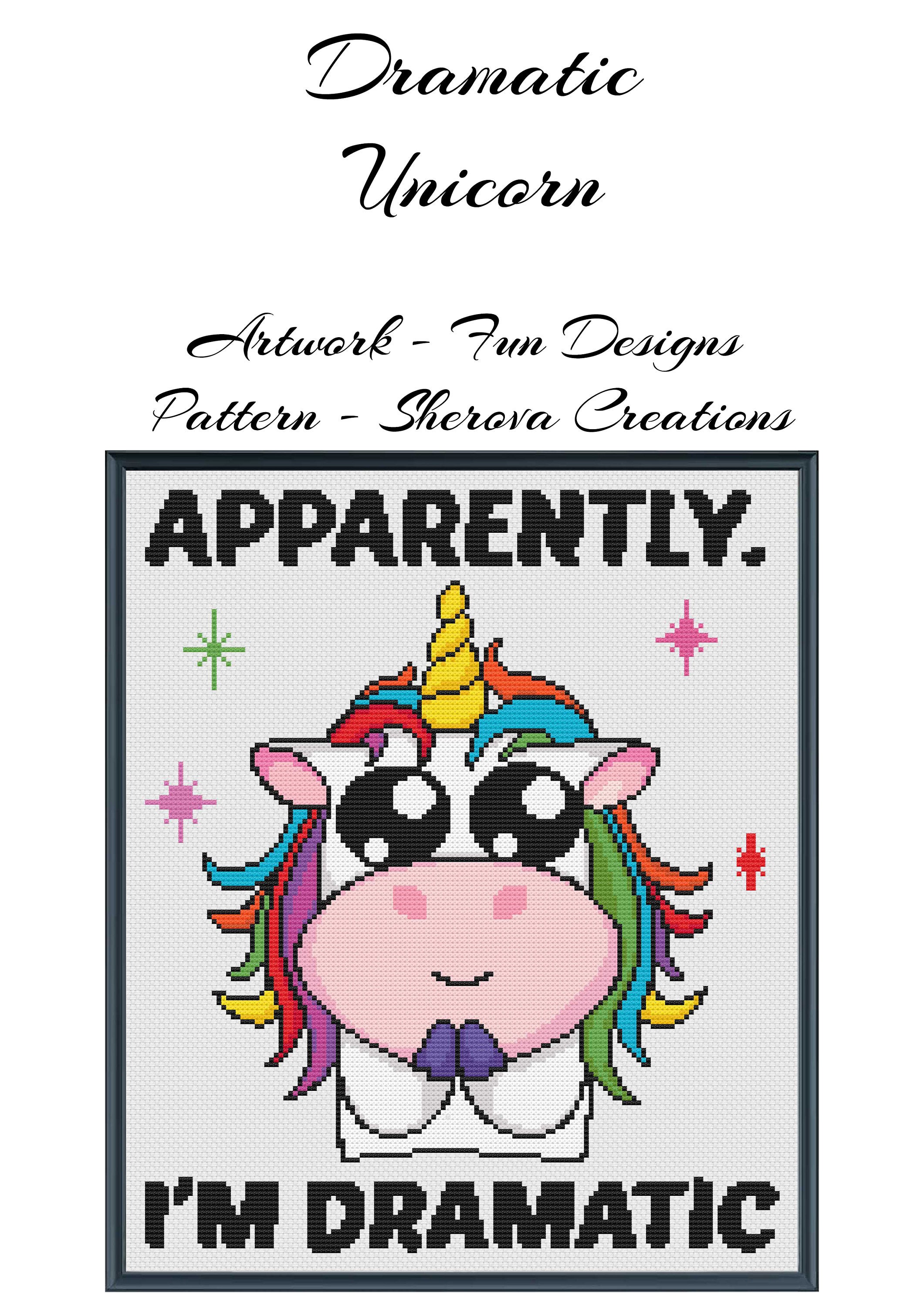 Dramatic Unicorn Cross Stitch Pattern - DIY Fantasy Decor | Pattern ...