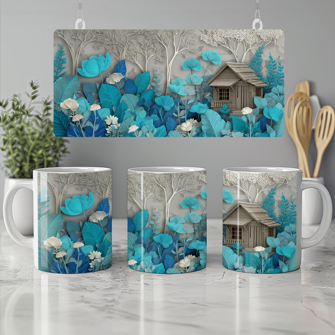 Cottage Mug Wrap, Sublimation Template (digital Download) - Etsy