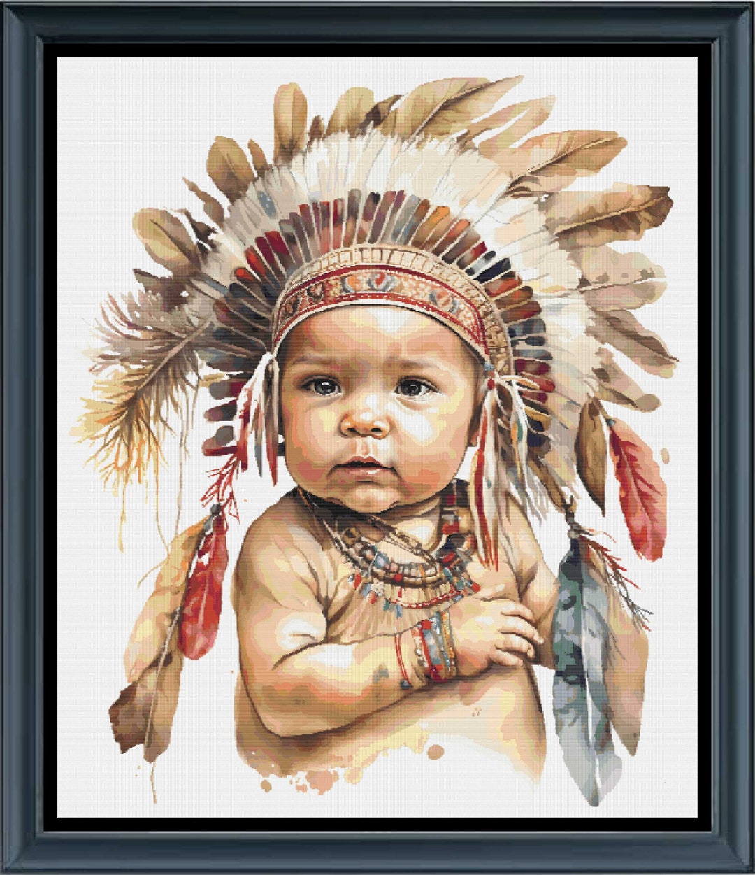 Native Baby Counted Cross Stitch Pattern ** Digital | Printable ** - Etsy