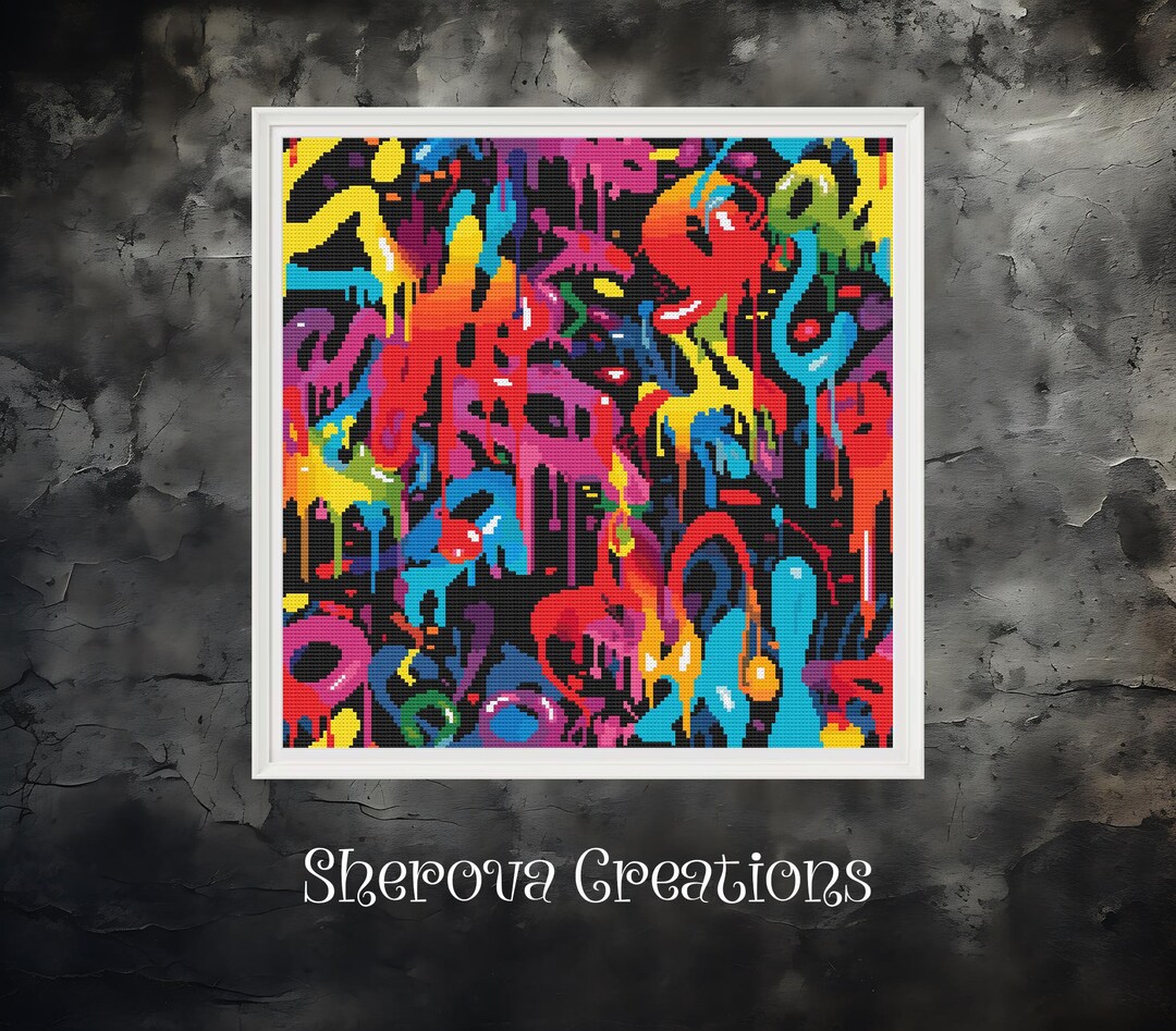 Graffiti Cross Stitch Pattern ** Digital | Printable ** - Etsy