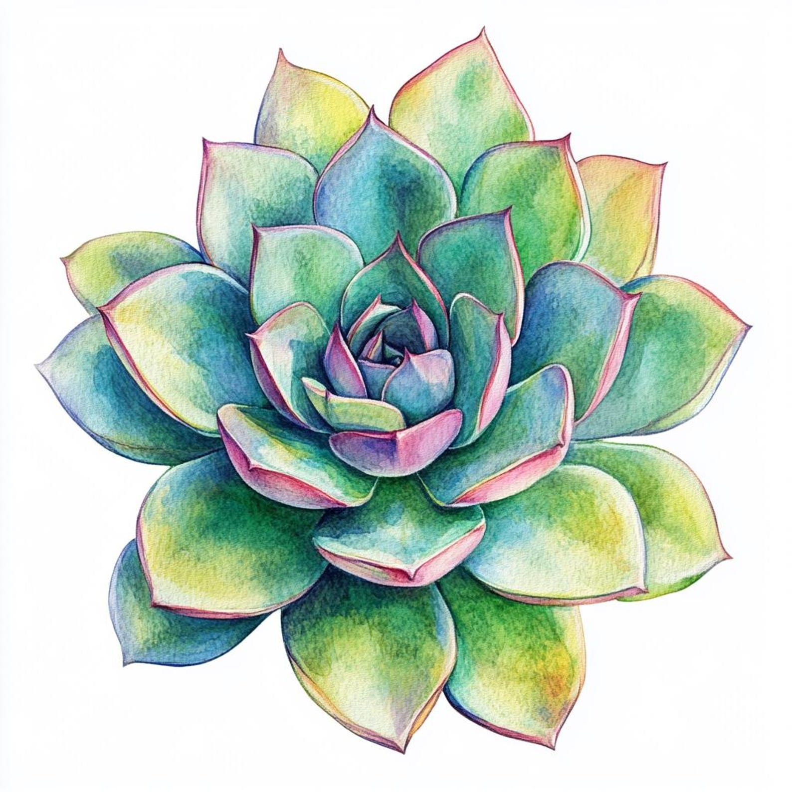 Watercolor Succulent Clipart Bundle, Printable Wall Art (JPG, PNG) - Etsy