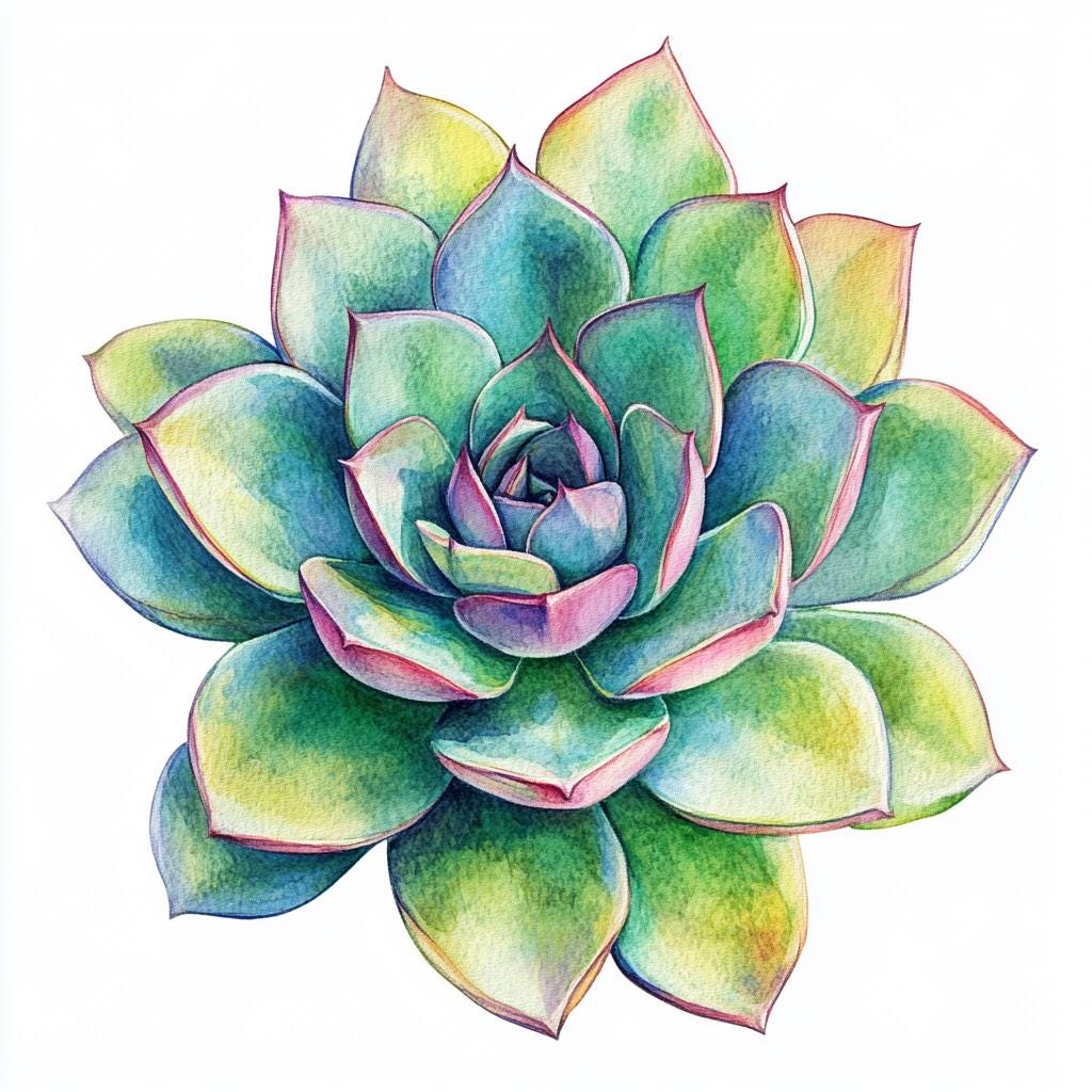 Watercolor Succulent Clipart Bundle, Printable Wall Art (JPG, PNG) - Etsy