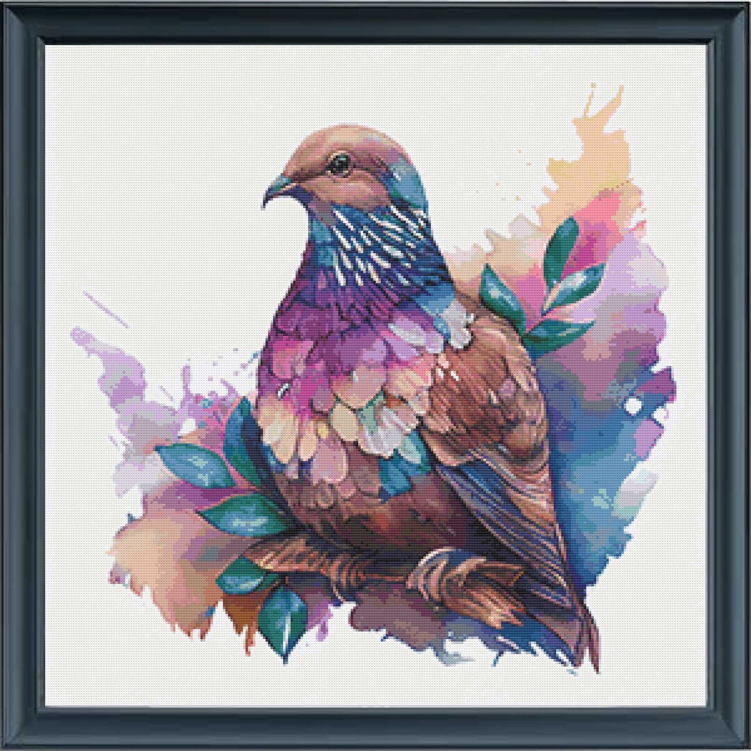 Rainbow Dove Cross Stitch Pattern: Full Coverage Bird (PDF) - Etsy