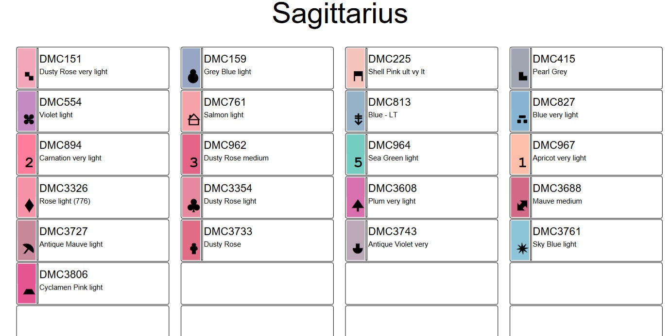 Sagittarius Counted Cross Stitch Pattern Digital Printable - Etsy