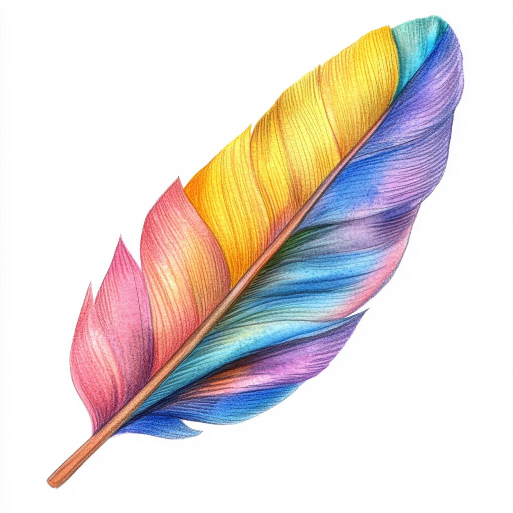 Watercolor Feather Clipart Bundle, Colorful JPG PNG (digital Download ...