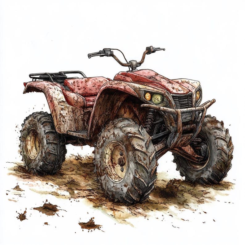 Watercolor ATV Clipart: Mud Quad Bike Image (digital Download) - Etsy