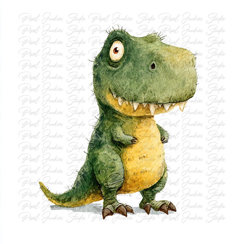 Watercolor T-rex Clipart Bundle: Cottagecore Dinosaur Graphics (JPG ...
