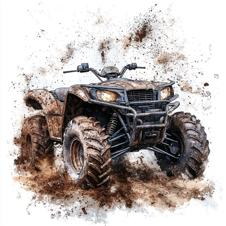 Watercolor ATV Clipart: Mud Quad Bike Image (digital Download) - Etsy