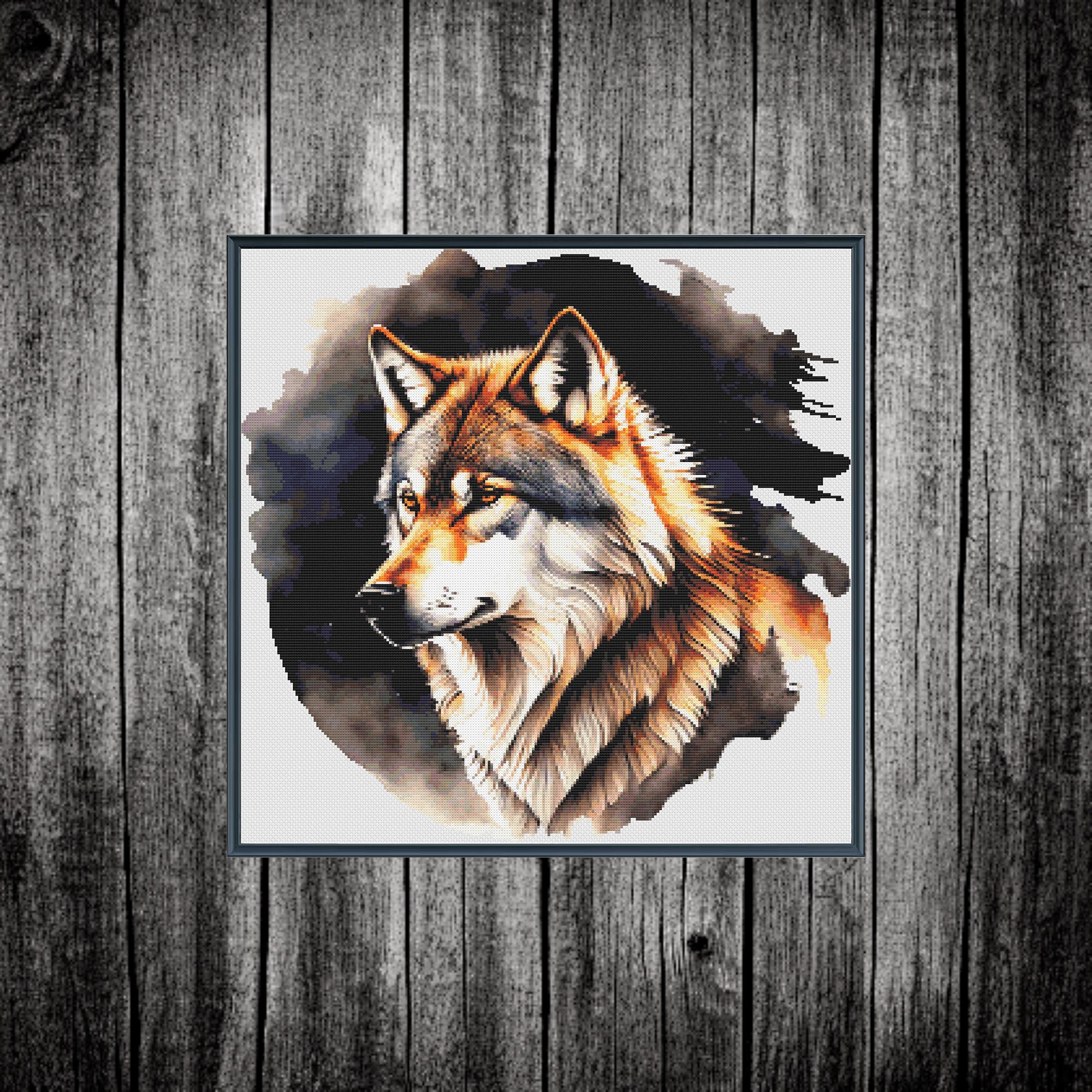 Wolf Counted Cross Stitch Pattern ** Digital | Printable ** - Etsy