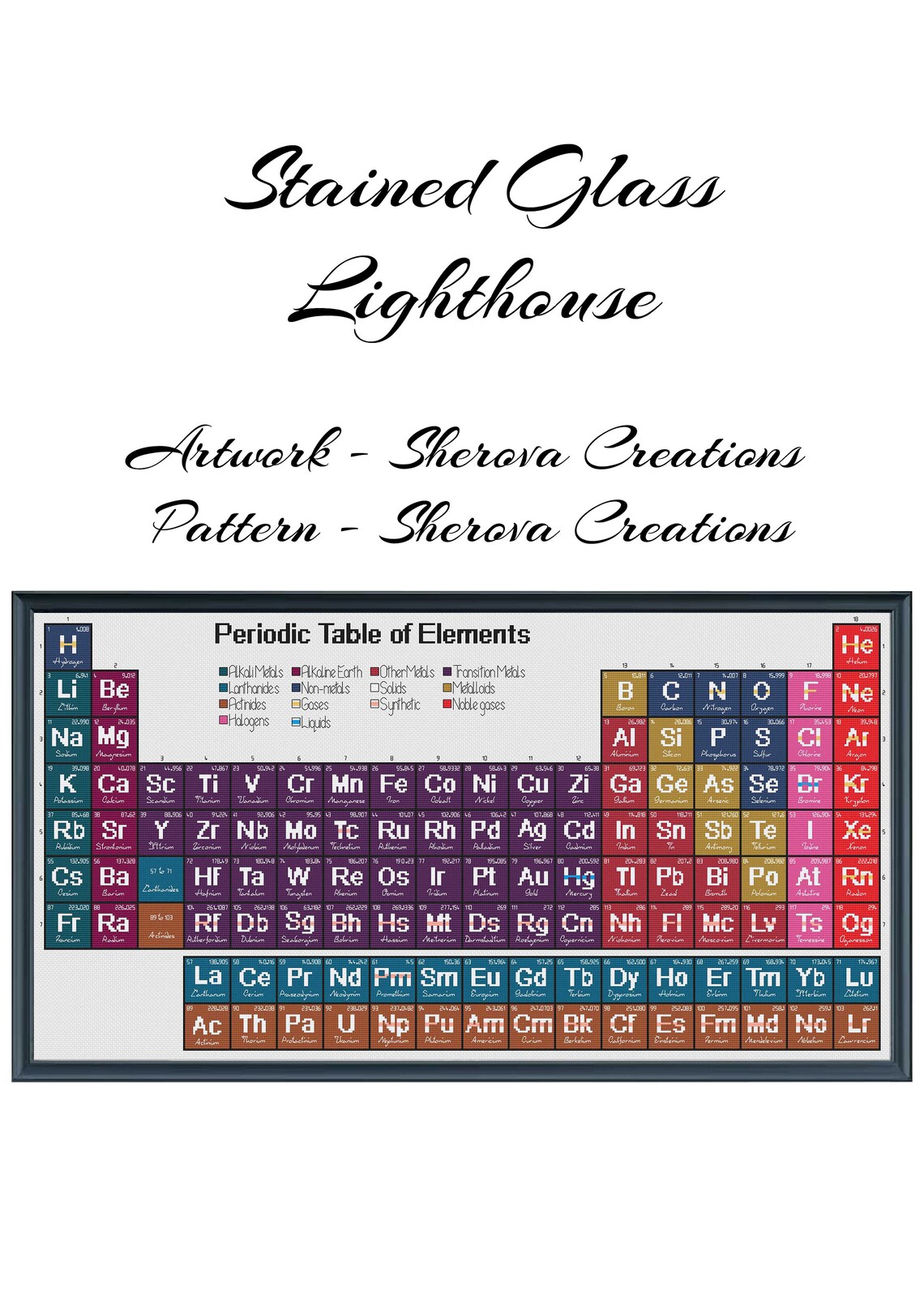 Periodic Table Cross Stitch Pattern - DIY Science Decor | Pattern ...