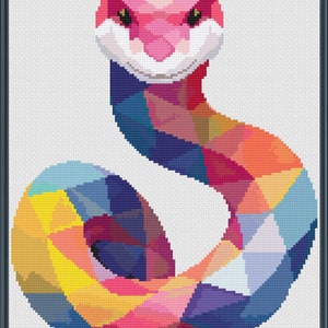 Geometric Snake Counted Cross Stitch Pattern ** Digital | Printable ...