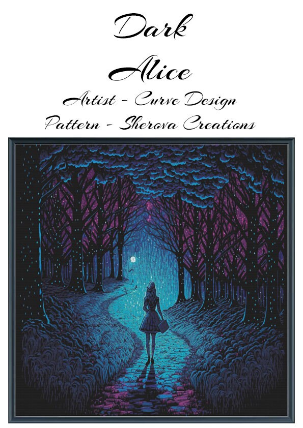 Dark Alice Counted Cross Stitch Pattern - Etsy