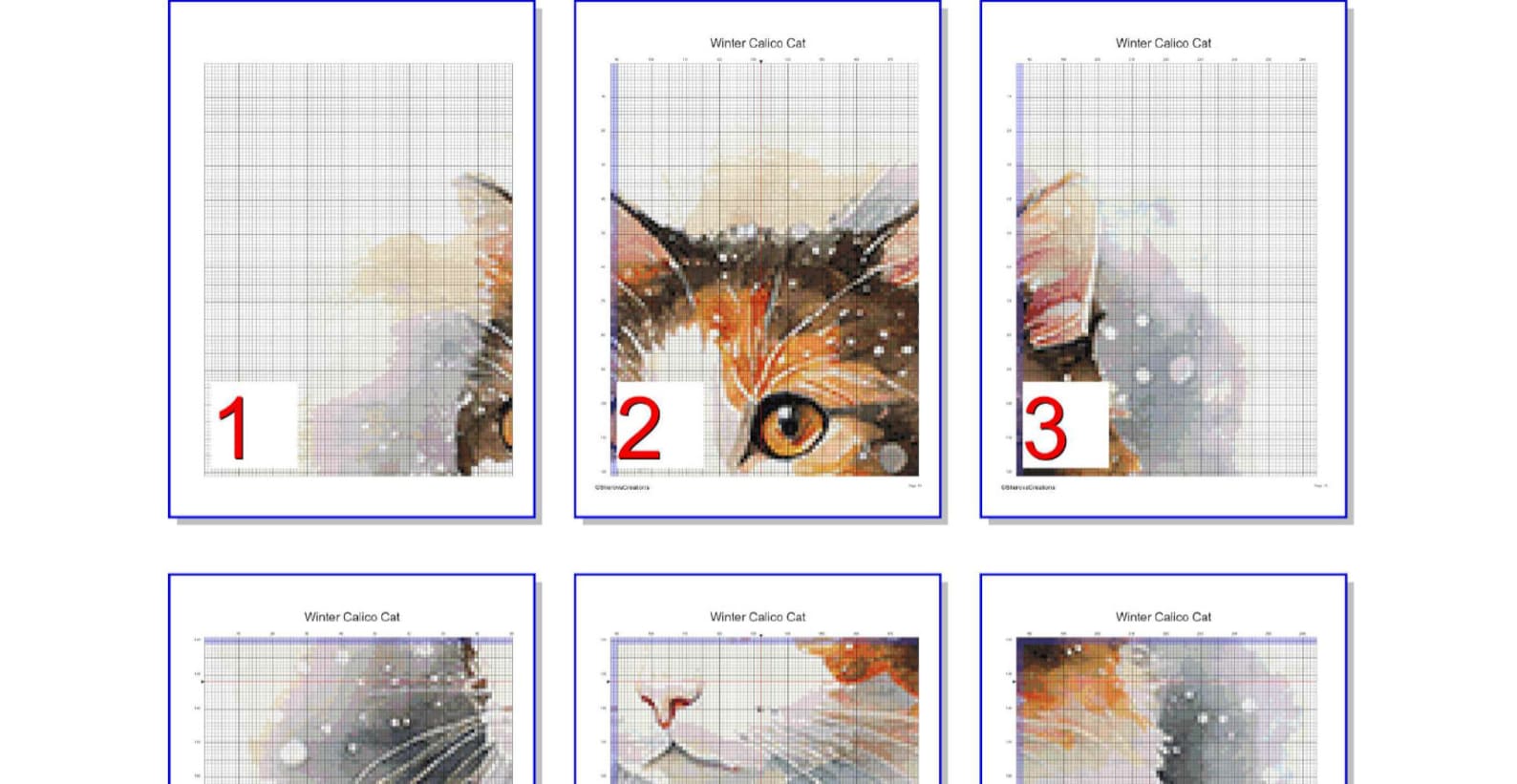 Winter Calico Cat Counted Cross Stitch Pattern Digital Printable - Etsy