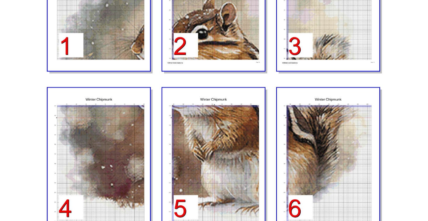 Winter Chipmunk Cross Stitch Pattern | #326 - Etsy