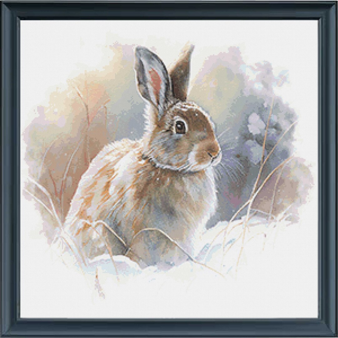 Winter Hare Cross Stitch Pattern | Full Coverage | 264x264 | Hare ...
