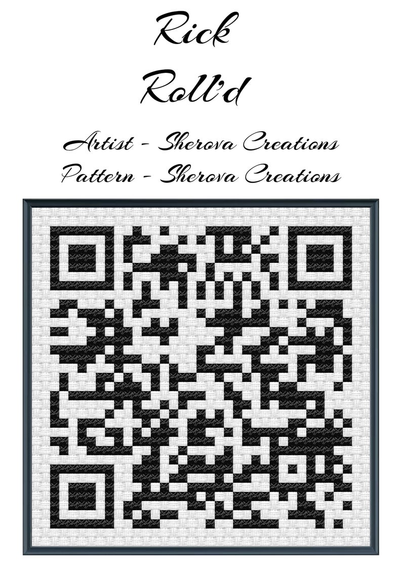 Rickroll QR Code Cross Stitch Pattern - Etsy