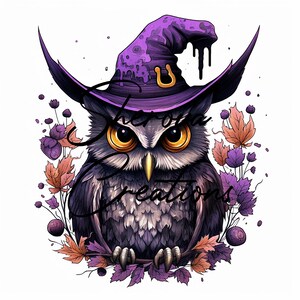 Watercolor Halloween Owl Clipart Bundle, Witch Hat (JPG) - Etsy