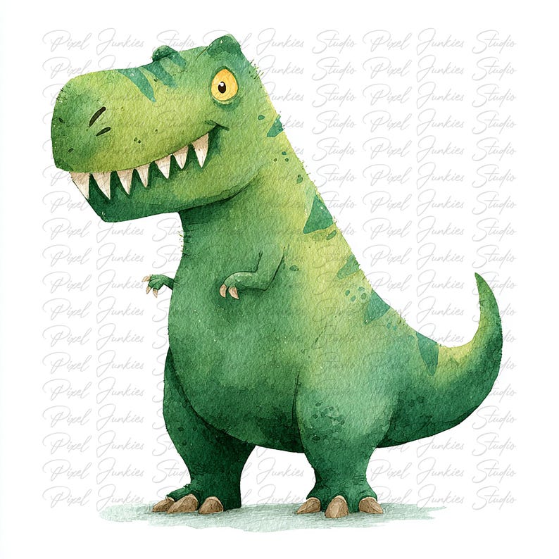 Watercolor T-rex Clipart Bundle: Cottagecore Dinosaur Graphics (JPG ...