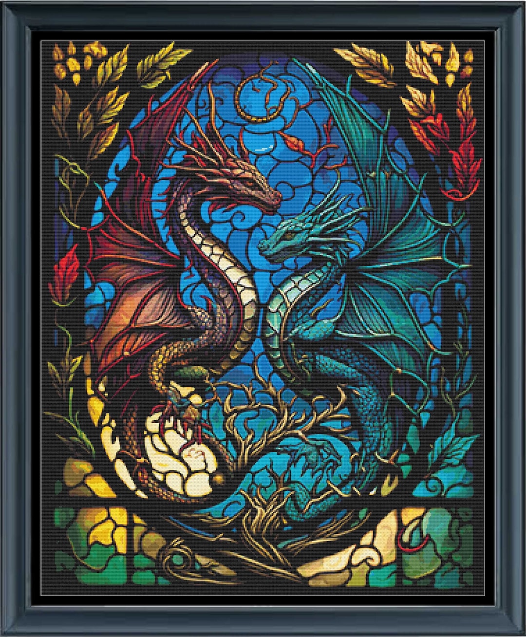 Dragon Counted Cross Stitch Pattern ** Digital | Printable ** - Etsy