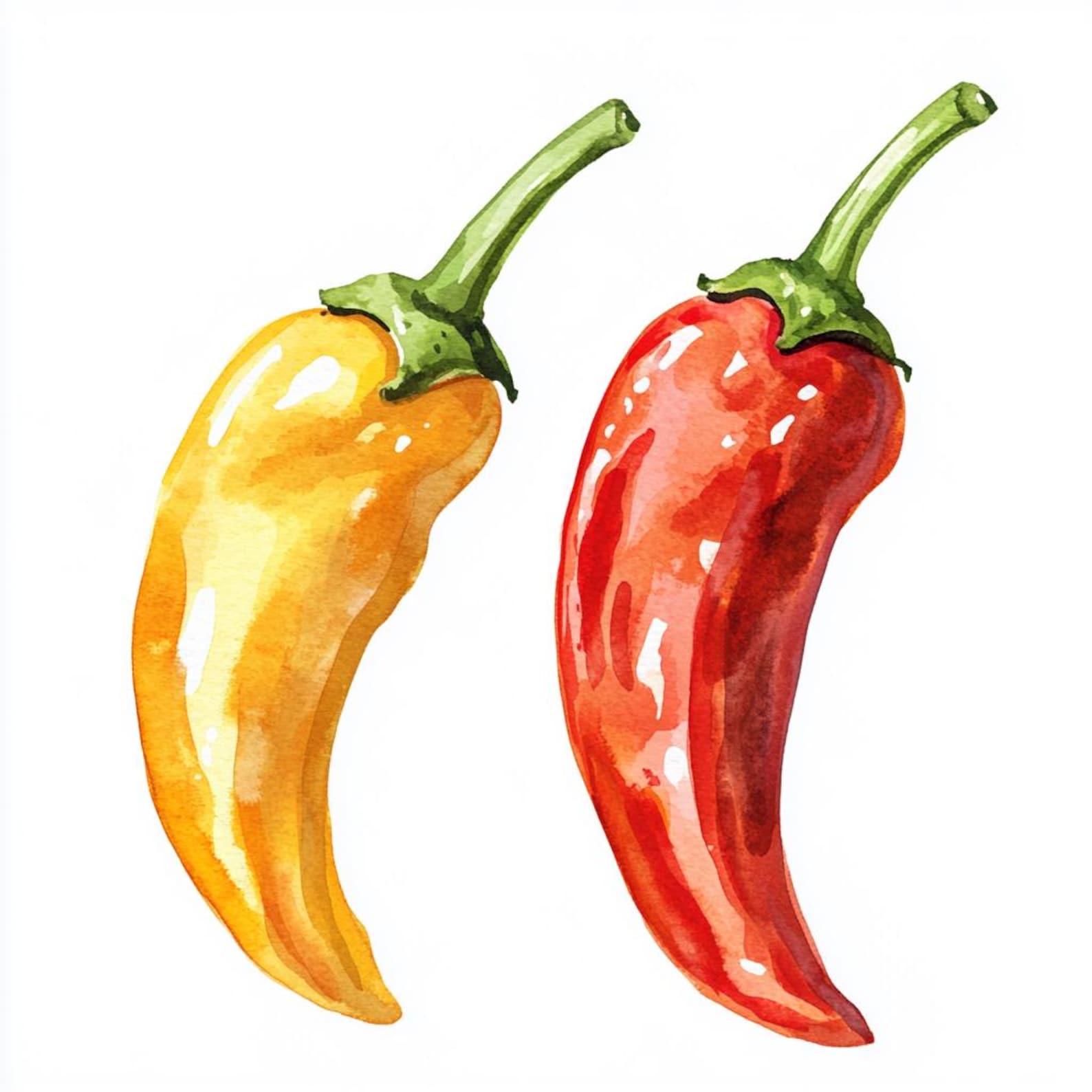 Watercolor Chilli Clipart Bundle, Printable JPG PNG, Commercial Use - Etsy