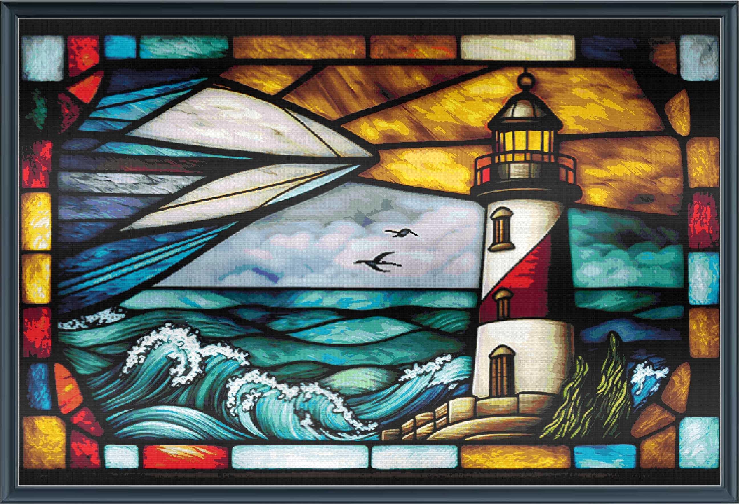 Currituck Lighthouse Stained Glass Pattern