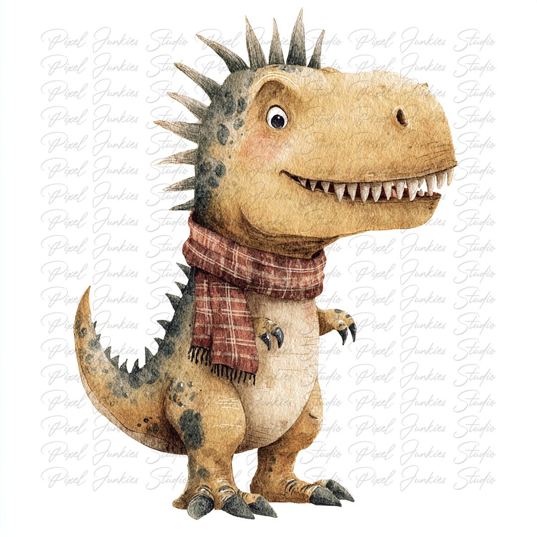 Watercolor T-rex Clipart Bundle: Cottagecore Dinosaur Graphics (JPG ...