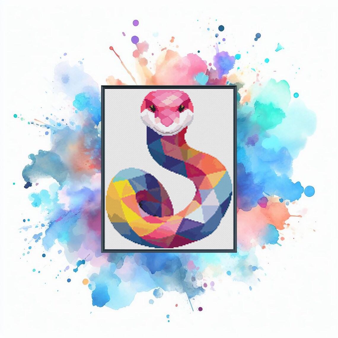 Geometric Snake Counted Cross Stitch Pattern Digital Printable - Etsy