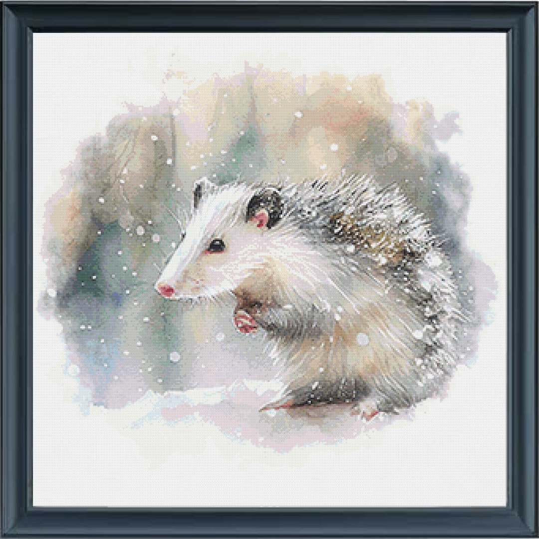 Winter Opossum Full Coverage Cross Stitch Pattern (PDF) - Etsy