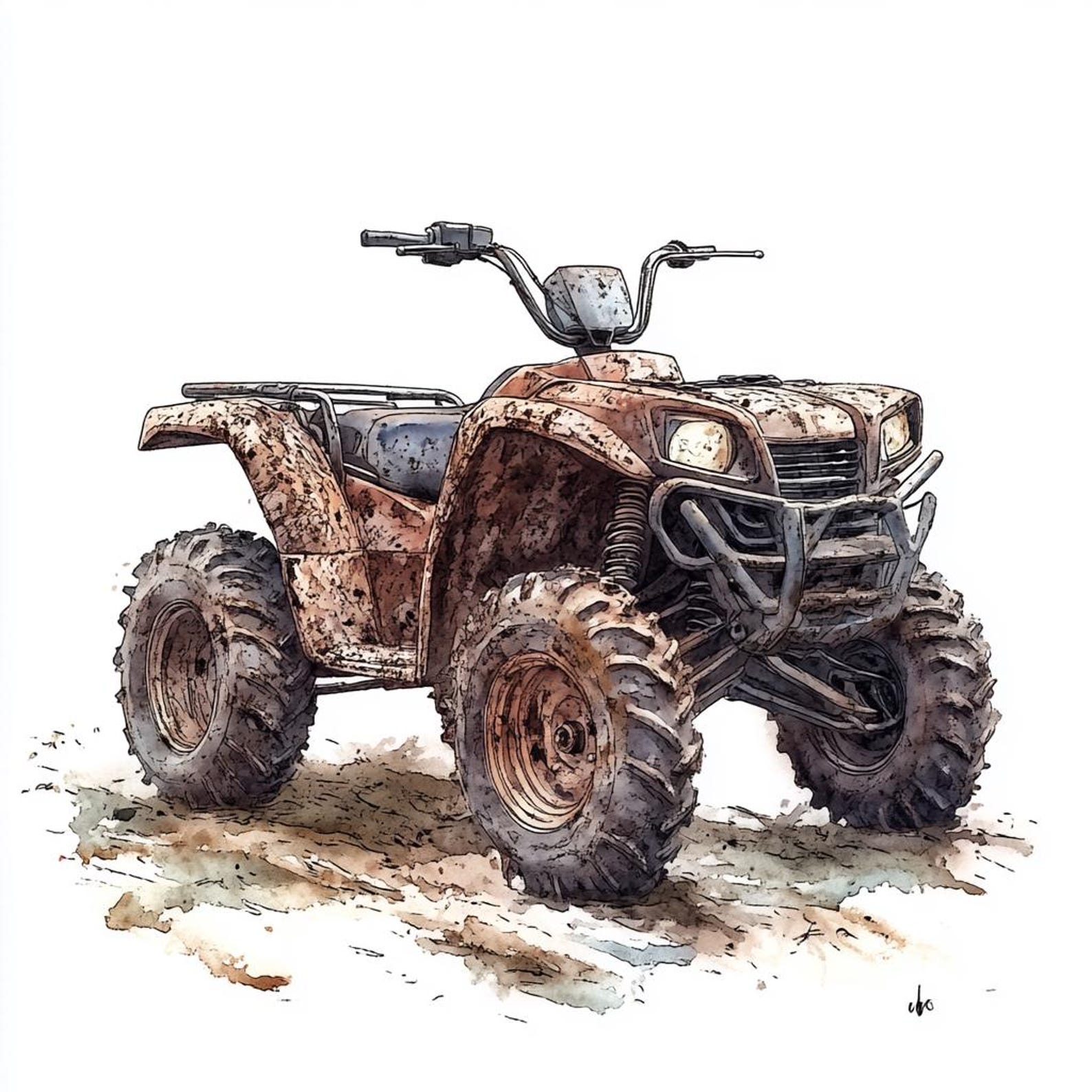 Watercolor ATV Clipart: Mud Quad Bike Image (digital Download) - Etsy