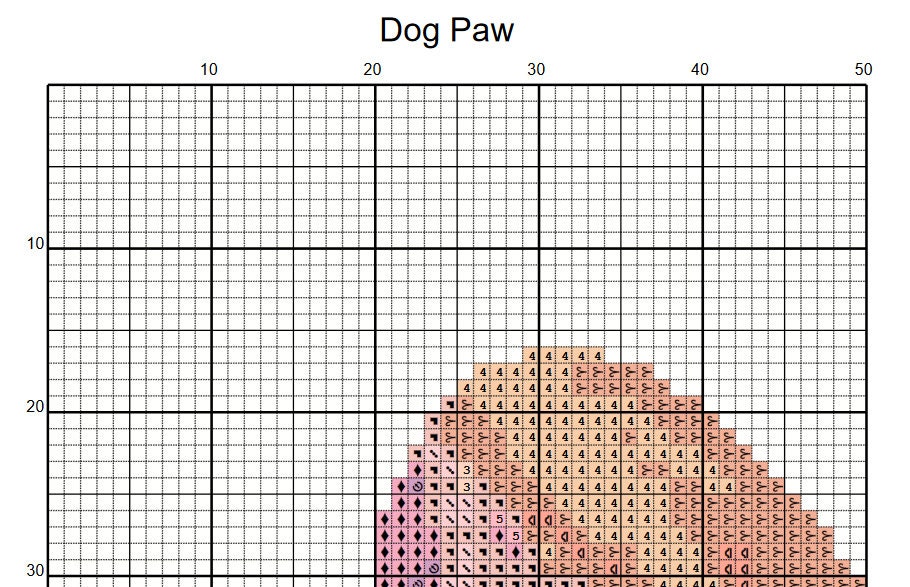 Dog Paw Counted Cross Stitch Pattern Cross Stitch Chart Instant ...