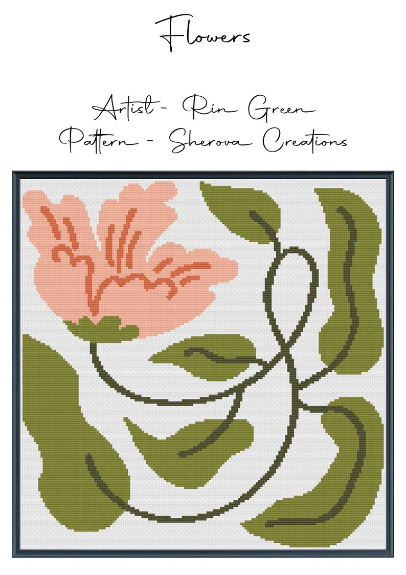 Flower Counted Cross Stitch Pattern Digital Printable - Etsy