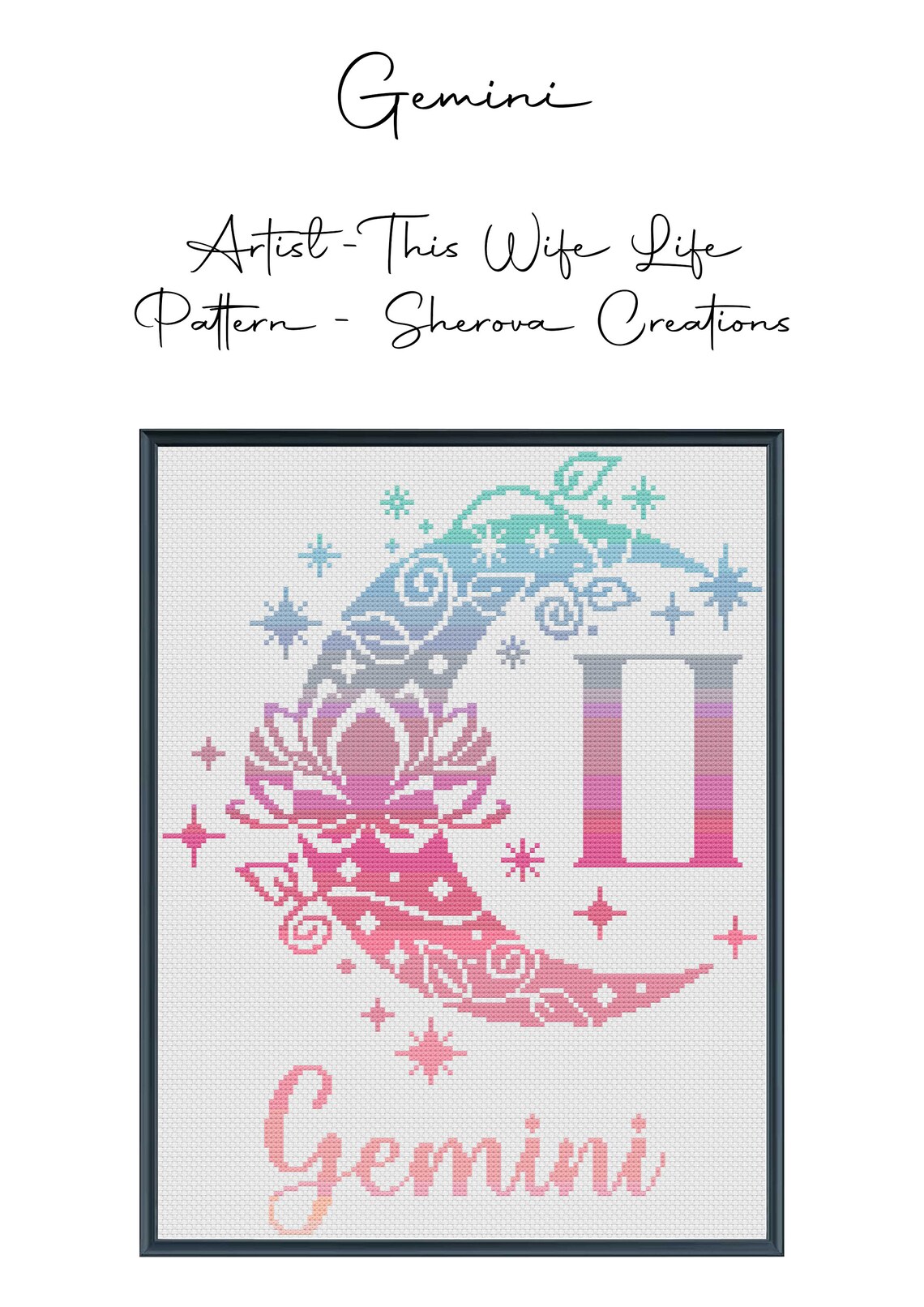 Gemini Counted Cross Stitch Pattern ** Digital | Printable ** - Etsy
