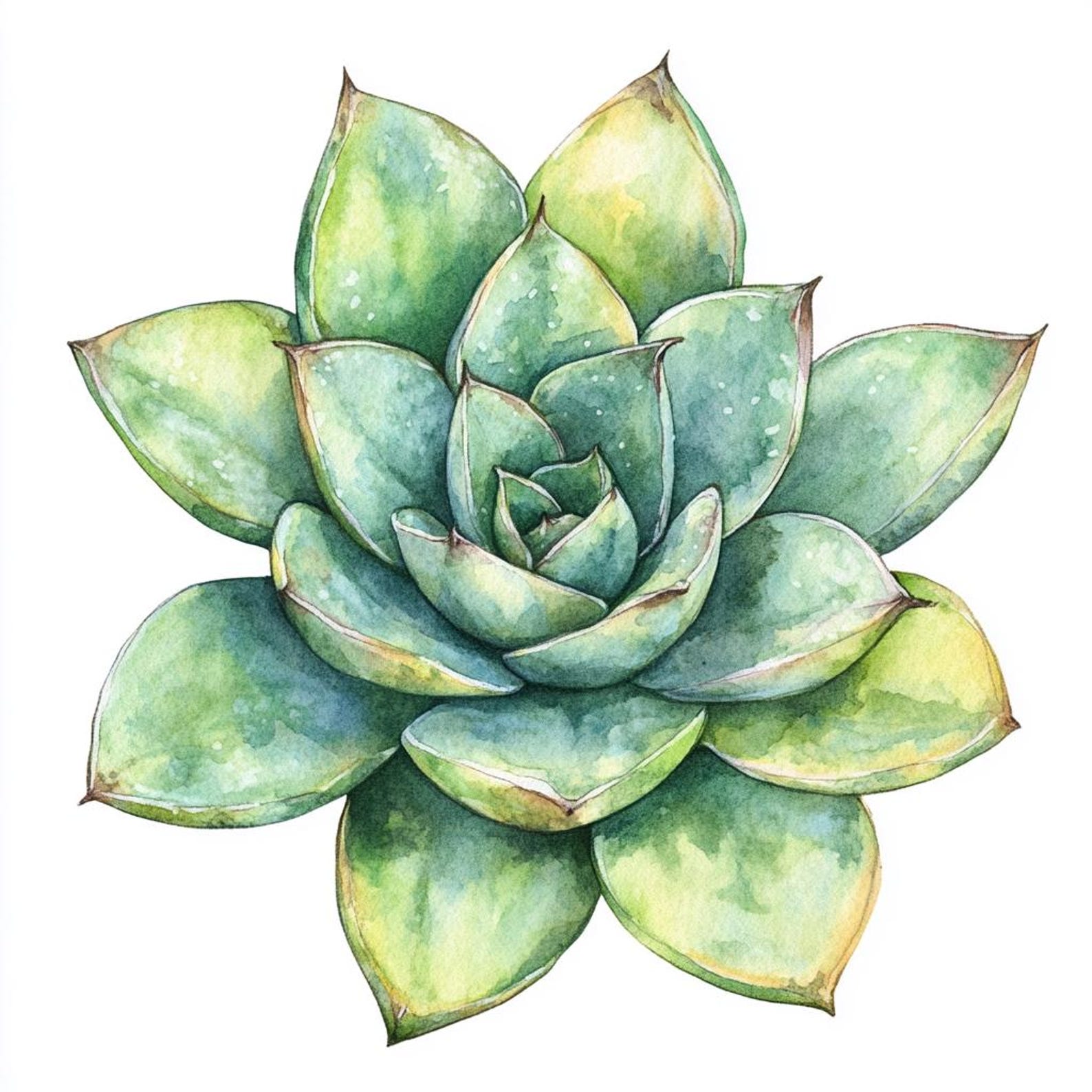 Watercolor Succulent Clipart Bundle, Printable Wall Art (JPG, PNG) - Etsy