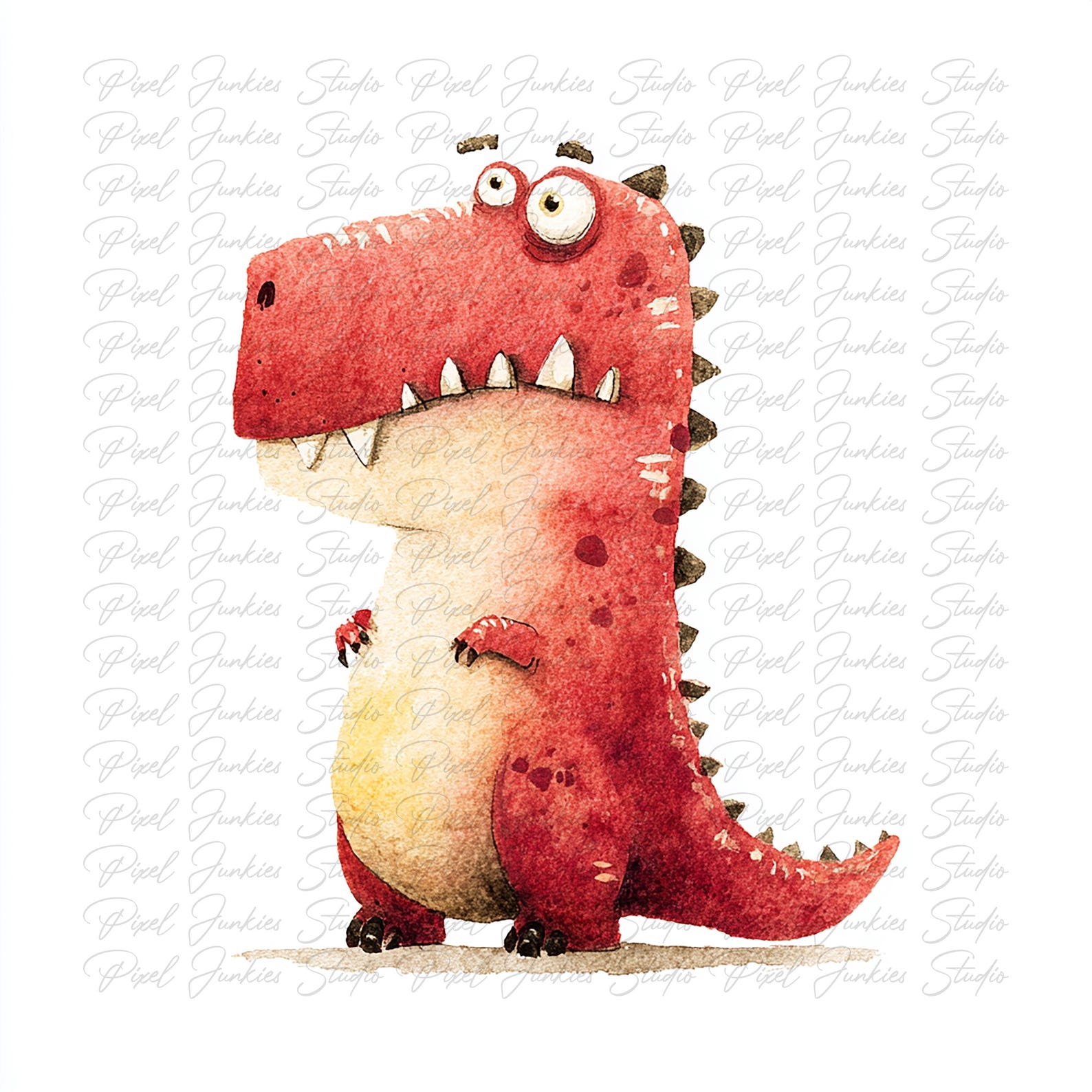Watercolor T-rex Clipart Bundle: Cottagecore Dinosaur Graphics (JPG ...