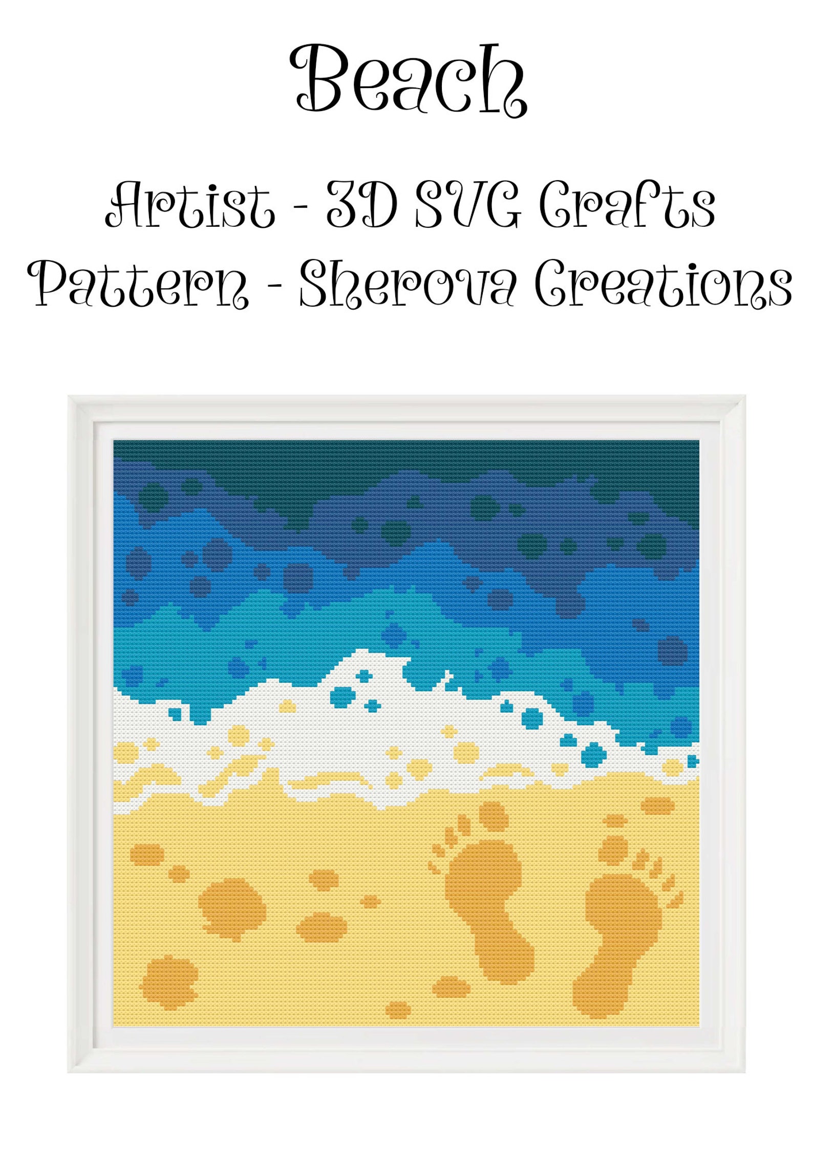 Beach Footprints Cross Stitch Pattern ** Digital | Printable ** - Etsy