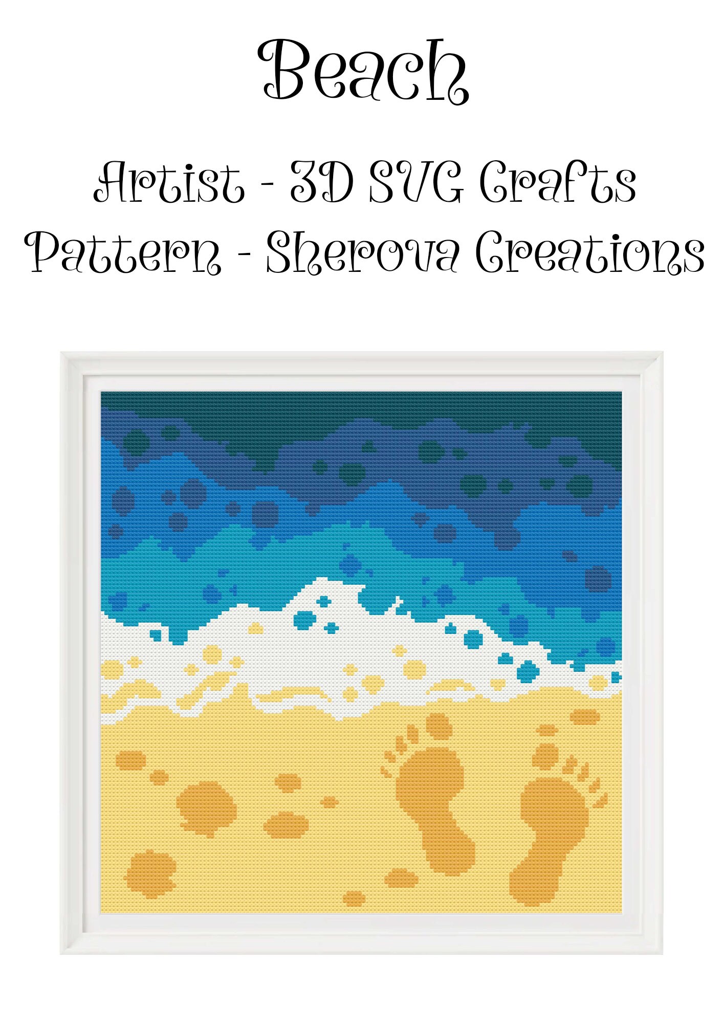 Beach Footprints Cross Stitch Pattern ** Digital | Printable ** - Etsy