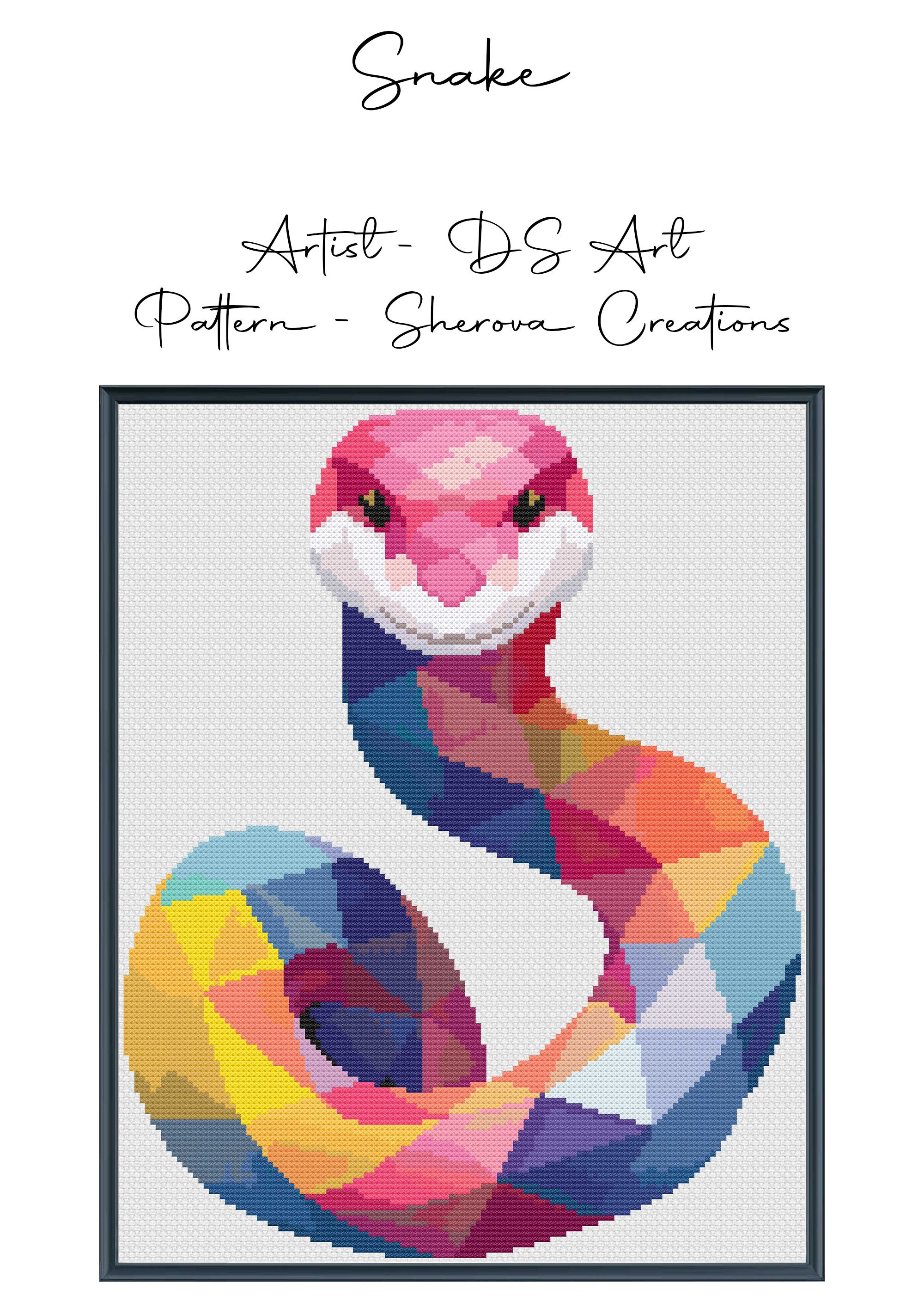 Geometric Snake Counted Cross Stitch Pattern Digital Printable - Etsy