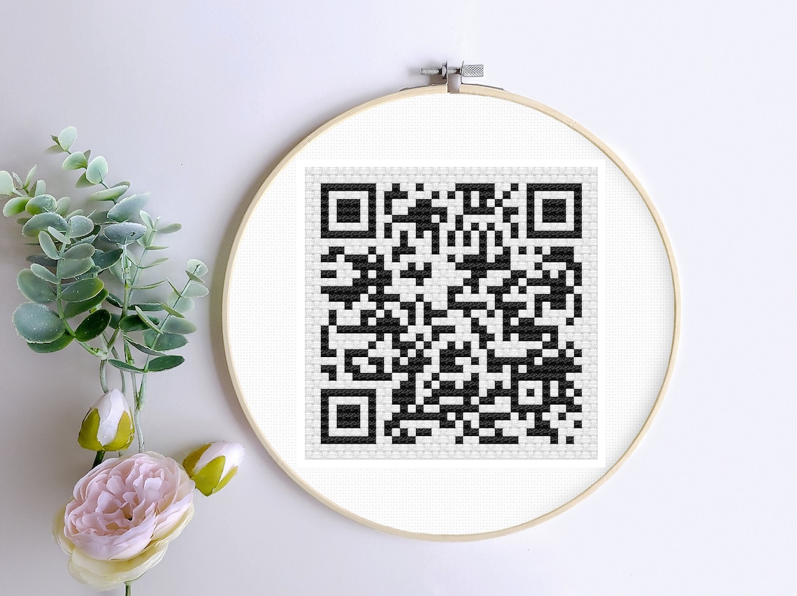 Rickroll QR Code Cross Stitch Pattern - Etsy