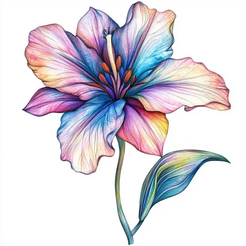 Watercolor Flower Clipart Bundle, Floral Art (JPG) - Etsy