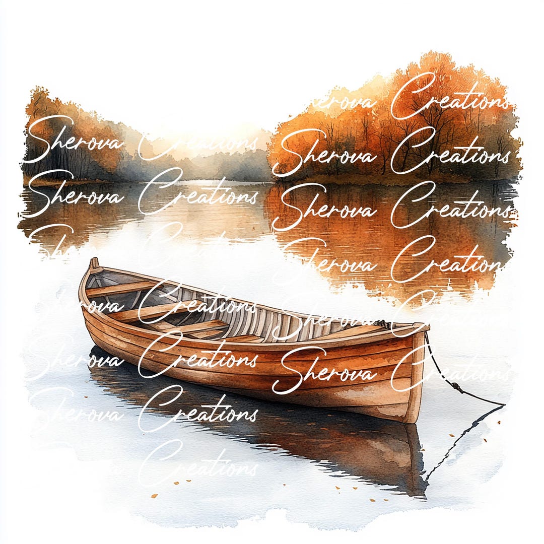 Watercolor Boat Clipart Bundle: Lake Scene, Printable Wall Art (JPG) - Etsy